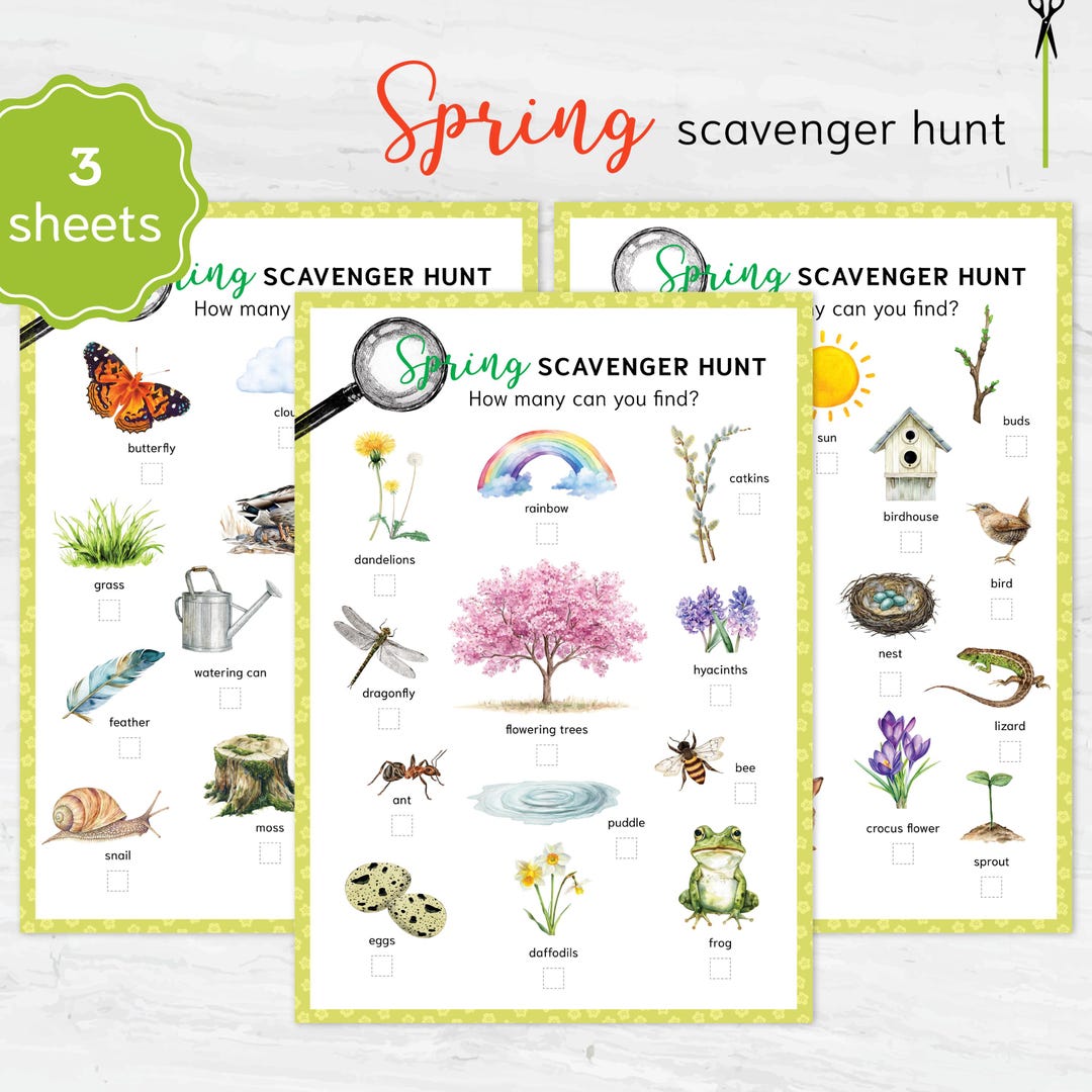 Nature Scavenger Hunt. Printable Spring Nature Activity. Outdoor Easter ...