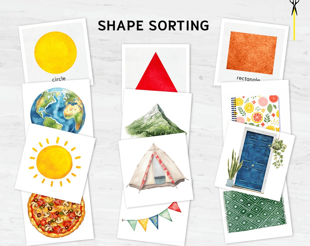 Montessori Shape Sorting Cards: Printable Toddler Learning Activity Set ...