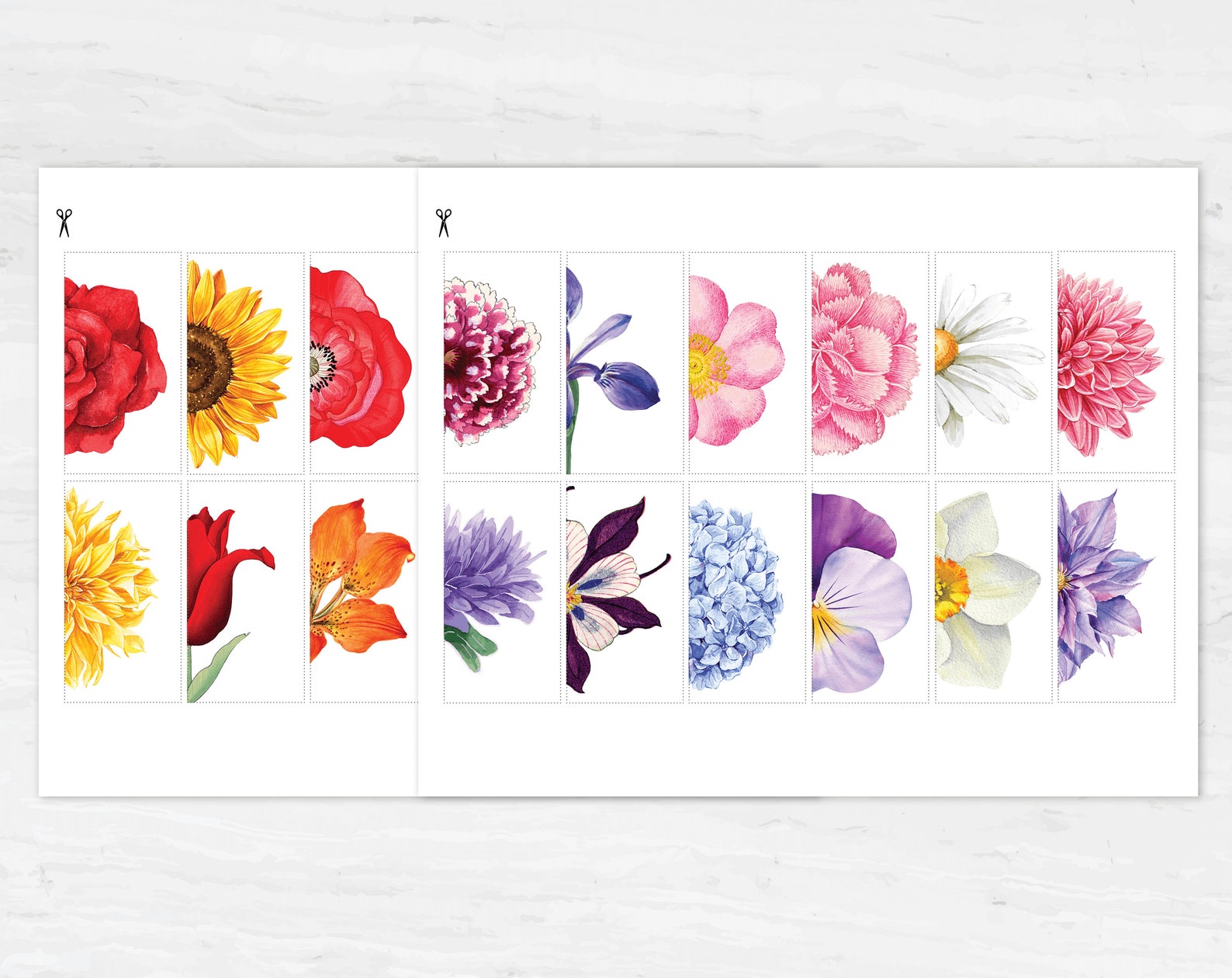 FLOWERS Symmetry Matching Puzzle Activity. Toddler Learning Activity ...