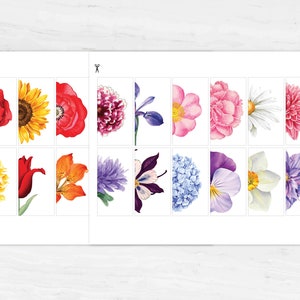 FLOWERS Symmetry Matching Puzzle Activity. Toddler Learning Activity ...