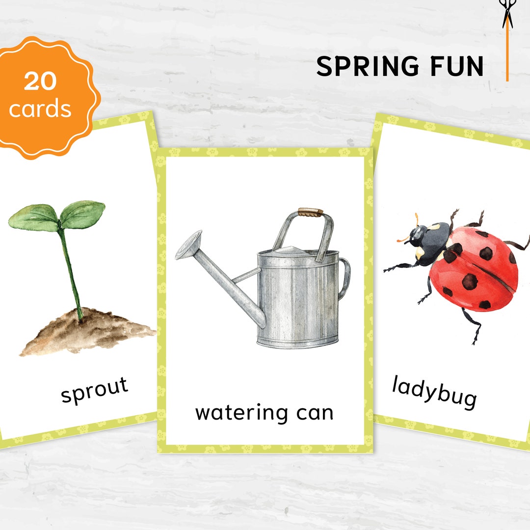 Printable Spring Flashcards: Montessori Vocabulary Materials for ...