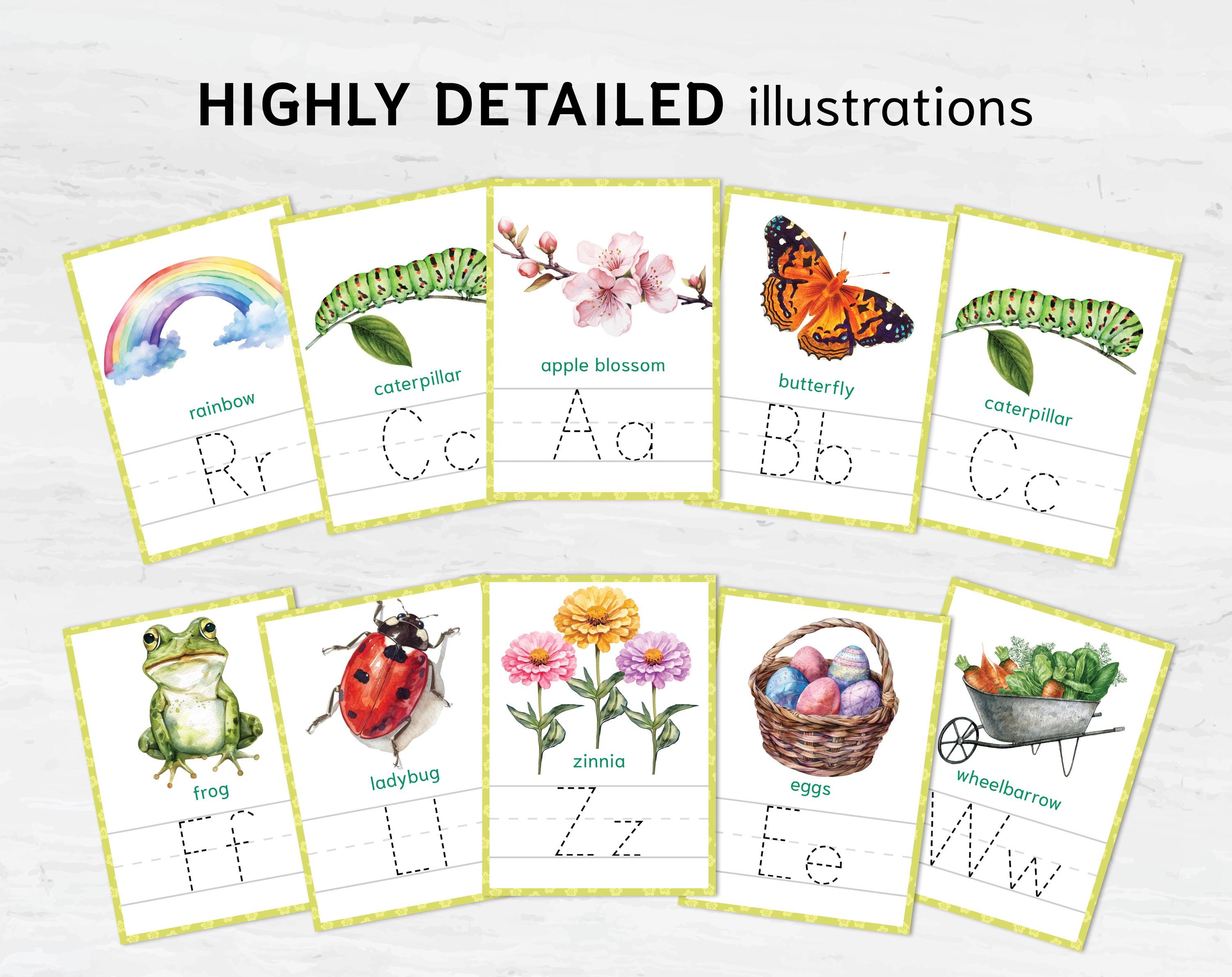 Spring Alphabet Tracing Cards – Printable Spring Themed Letter Learning ...