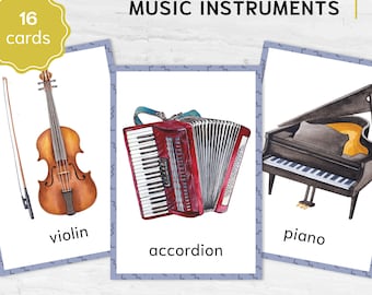 Music Instruments Montessori Printable Vocabulary 3 Part Cards ...