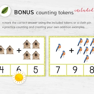 Spring Math Clip Cards - Preschool Addition Activity - Montessori ...