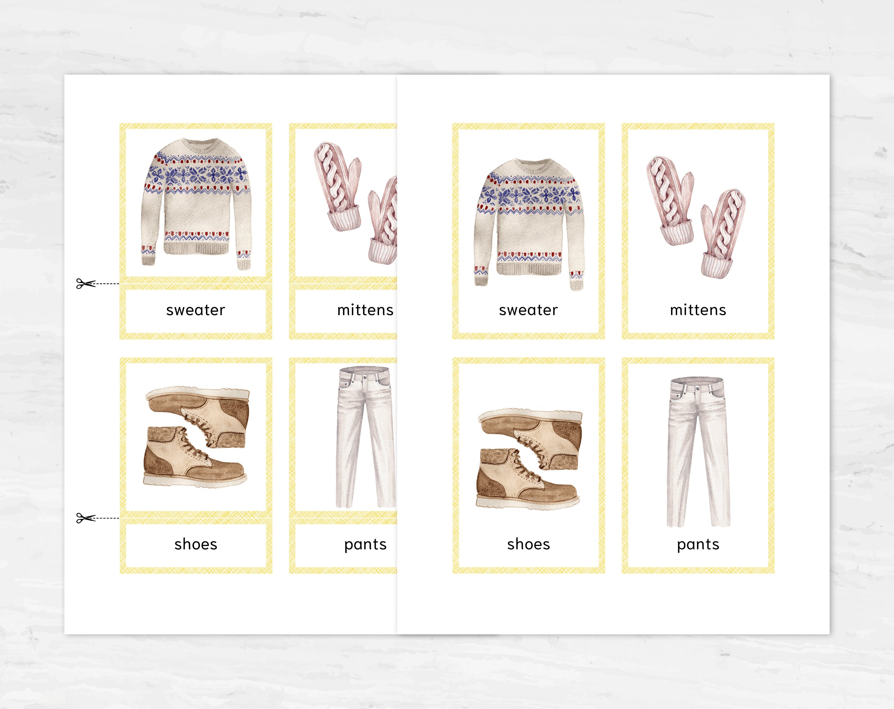 Montessori Clothes Flashcards a Printable Homeschool Material With ...