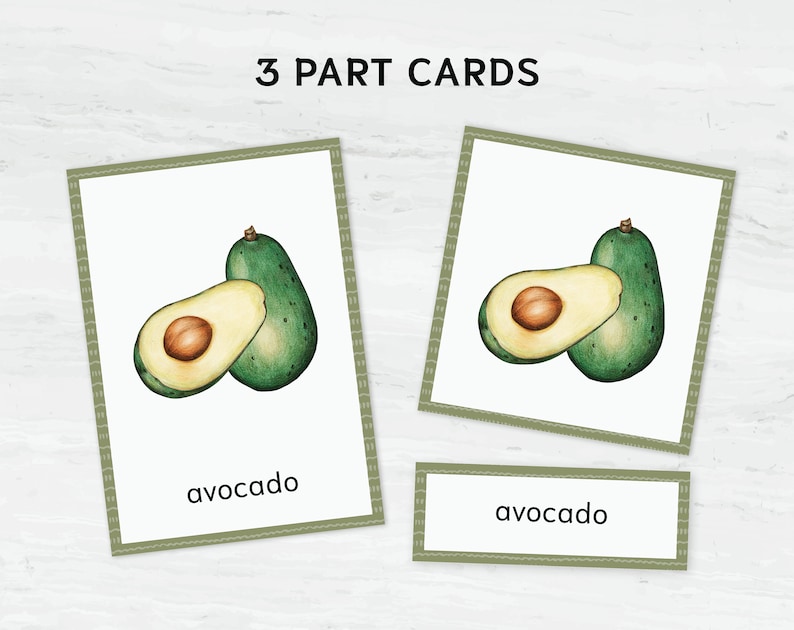 Montessori Vegetable Flashcards - Printable Vocabulary Cards for ...
