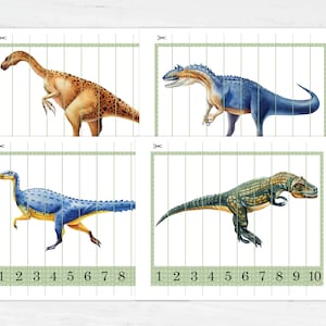 Dinosaur Number Sequence Printable Puzzle. Montessori Preschool Math ...