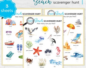 Beach Scavenger Hunt for Kids Printable | Outdoor Summer Activity for ...