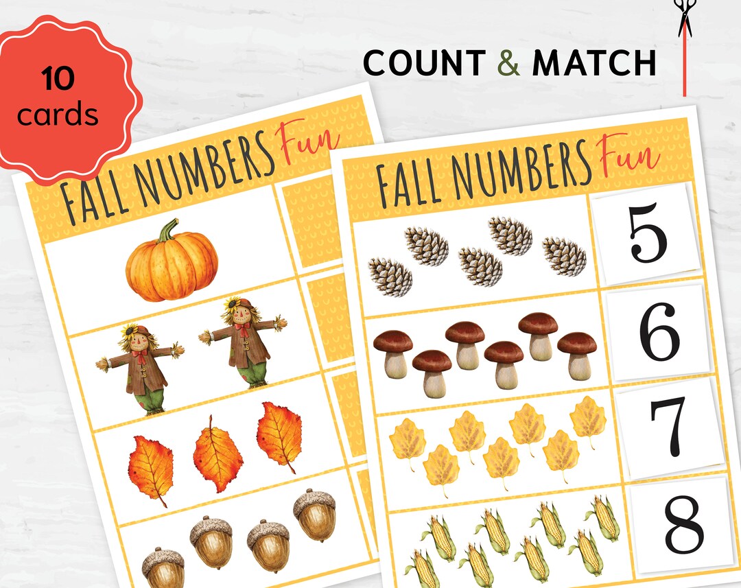 Fall Numbers Fun: Count & Match Activity for Toddlers. Printable ...