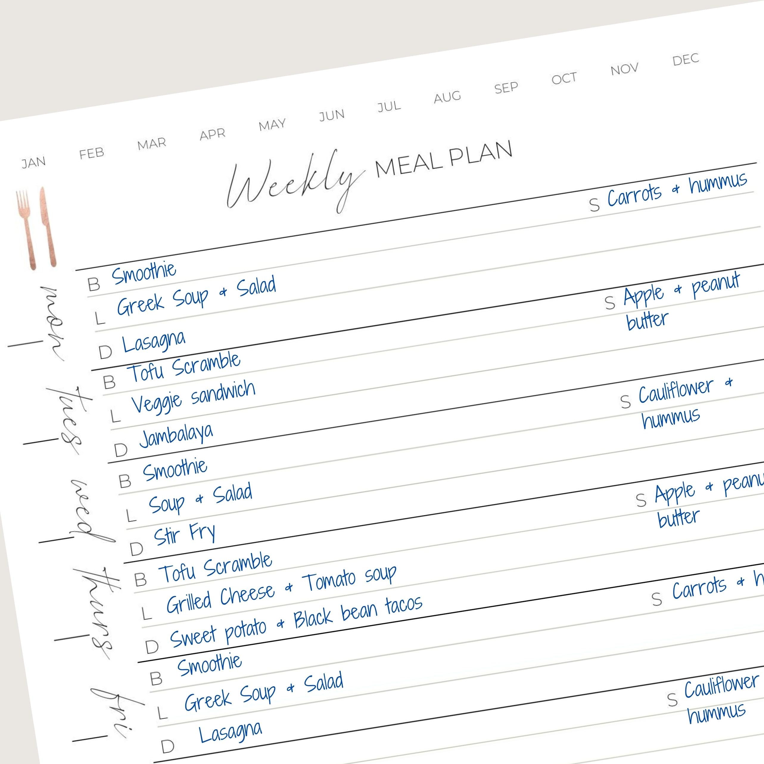 SIMPLE Meal Planner Printable for MOMS, Meal Tracker, Meal Plan & Prep ...