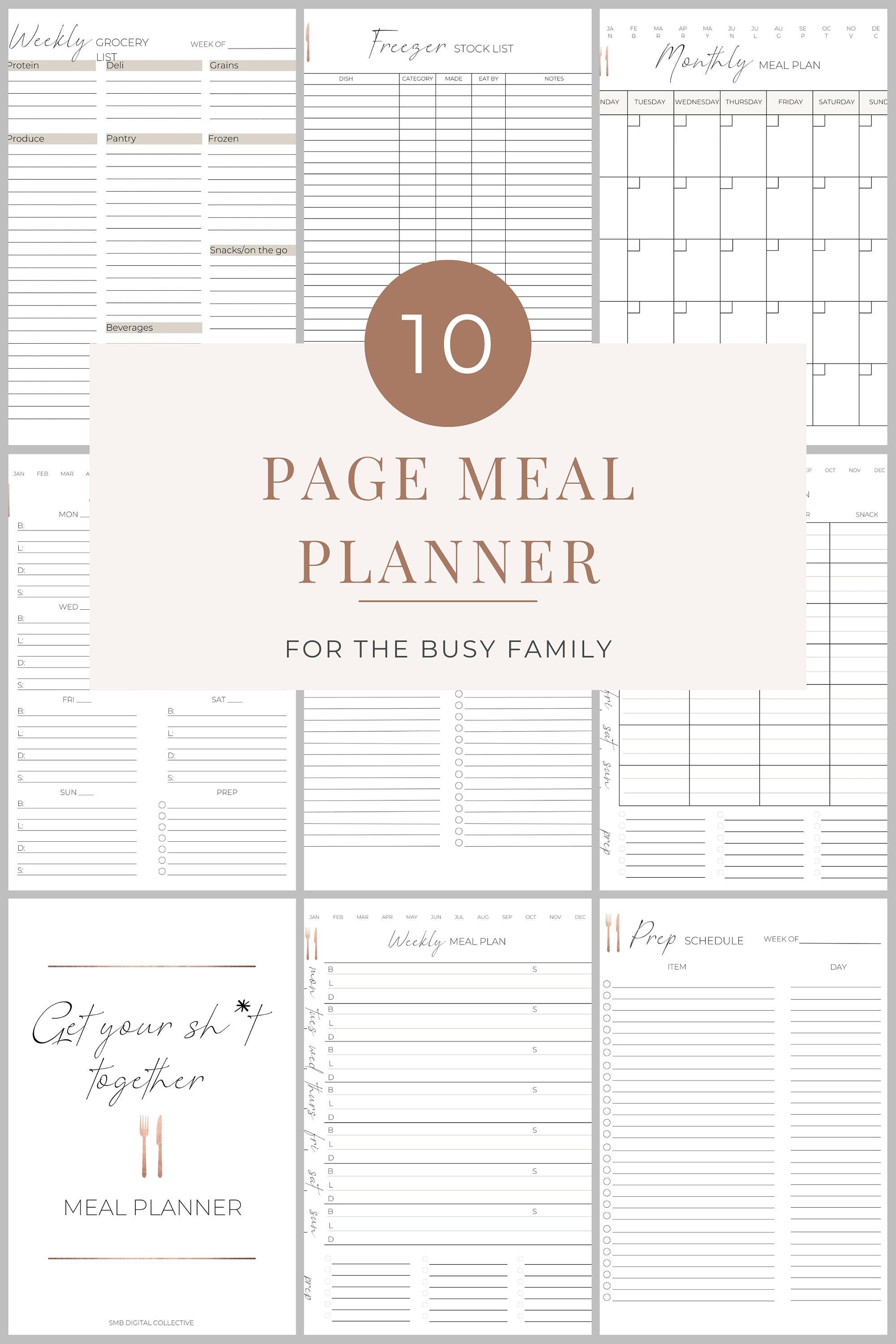 SIMPLE Meal Planner Printable for MOMS, Meal Tracker, Meal Plan & Prep ...