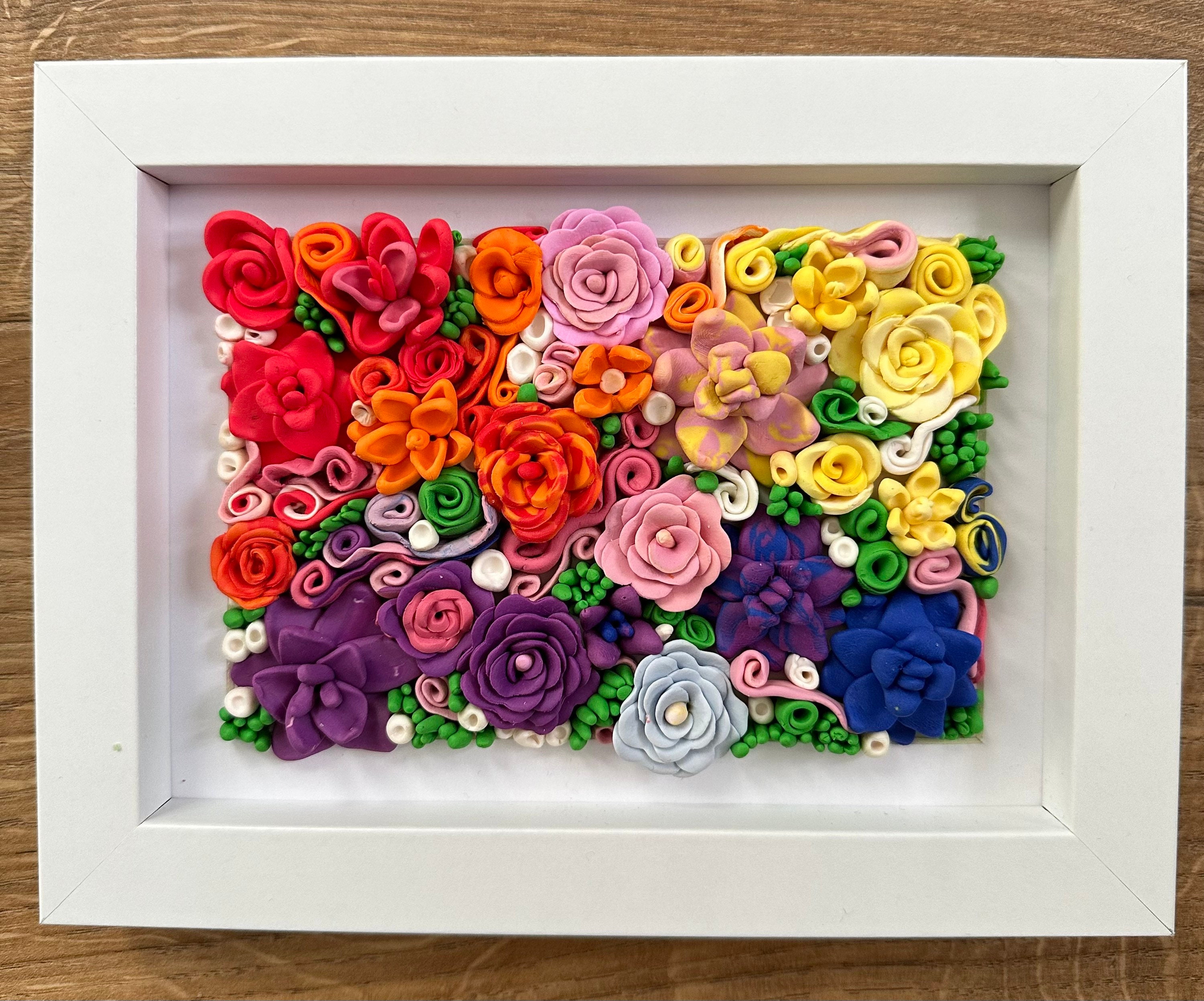 Clay Flowers On Canvas