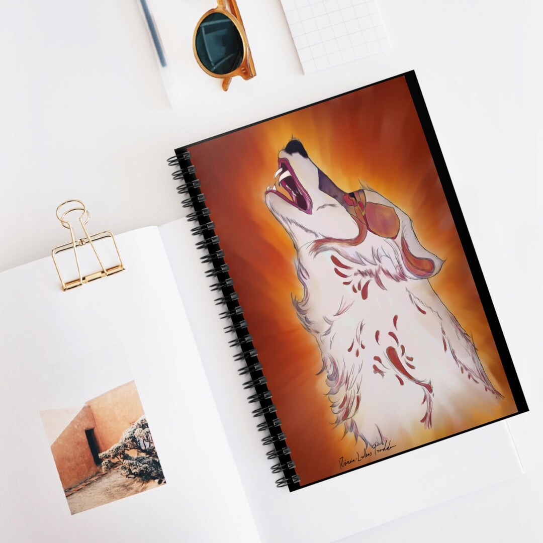 Spiral Notebook - Wolf at Sunrise Print - Spiral Bound Notebook ...
