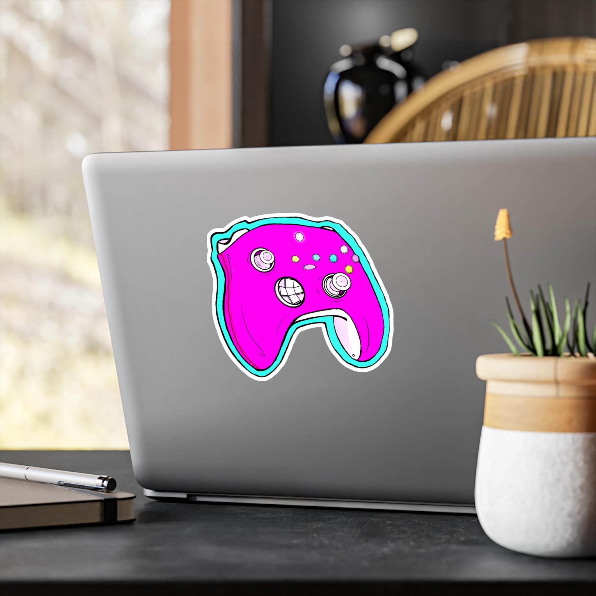 Vinyl Kiss-cut Stickers - Retro Gamer Sticker - Hot Pink - Laptop ...