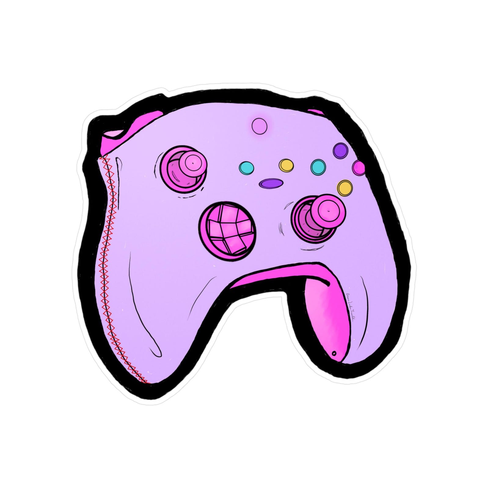 Vinyl Kiss-cut Stickers - Retro Gamer Sticker - Violet Pastel - Laptop ...