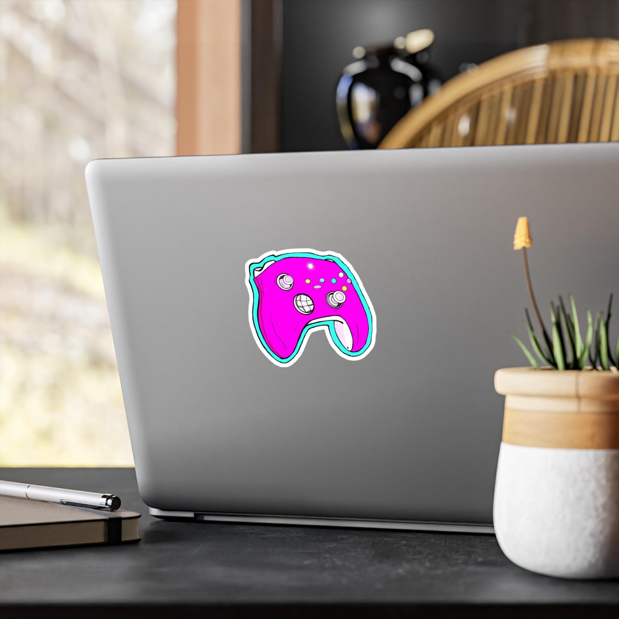 Vinyl Kiss-cut Stickers - Retro Gamer Sticker - Hot Pink - Laptop ...