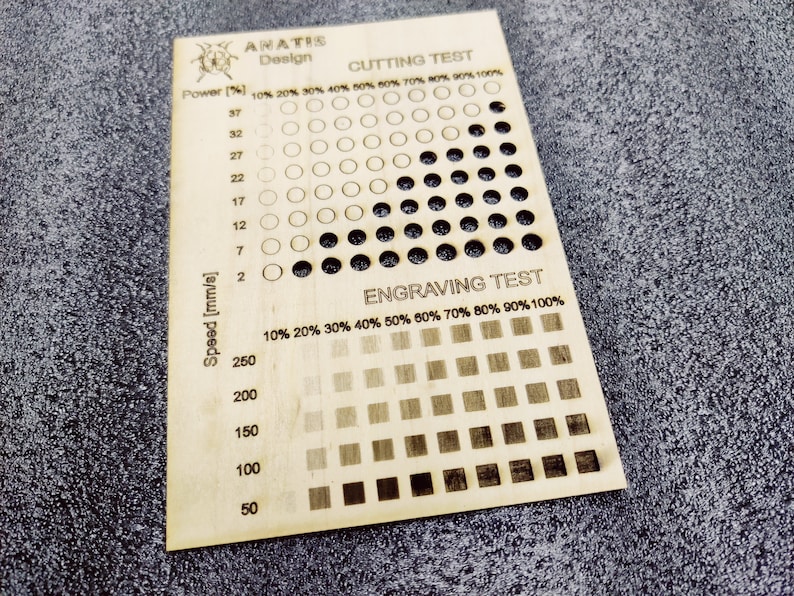 Lightburn Test File, SVG Laser Cutting File, Material Test Chart ...