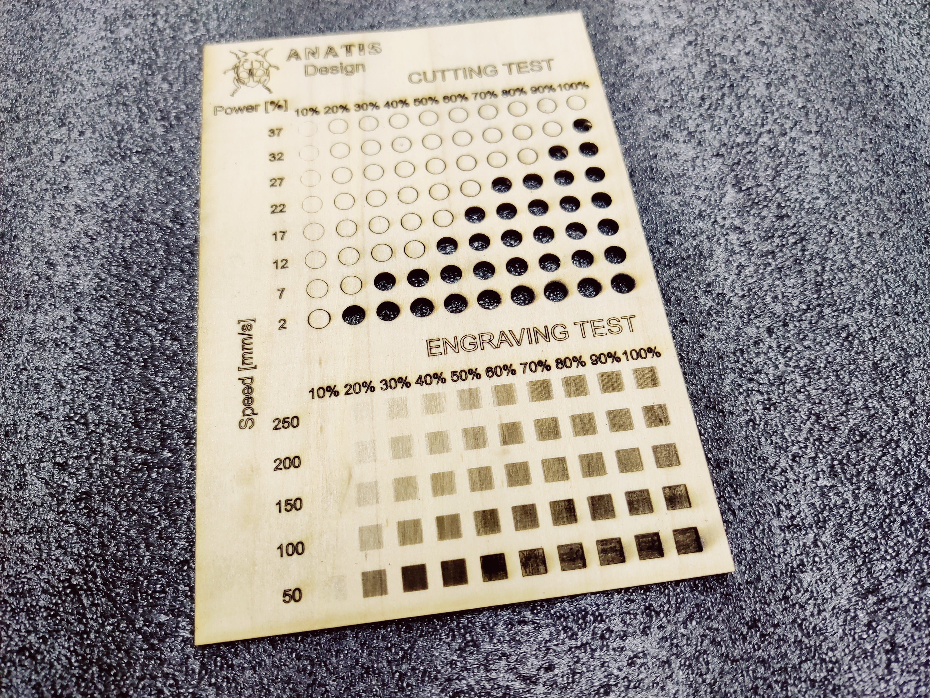 Lightburn Test File, SVG Laser Cutting File, Material Test Chart ...