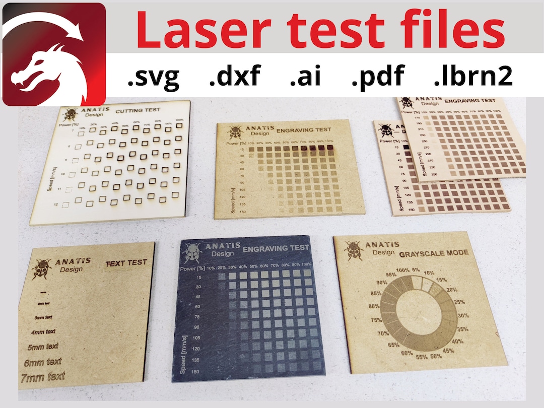 Laser Test Files Lightburn Material Test Card Cutting - Etsy UK