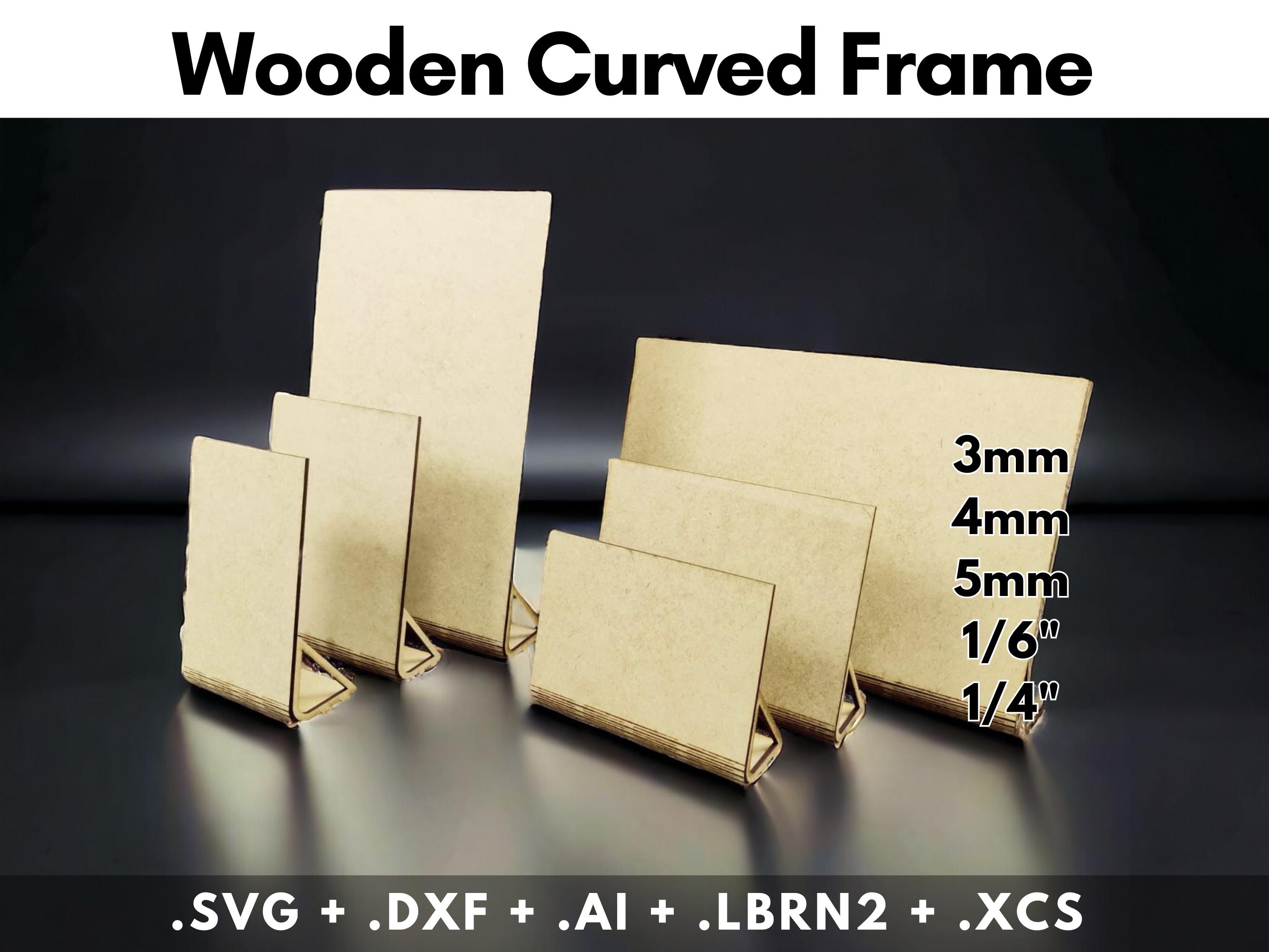 Curved Wooden Frame Laser Files – Set of 10 SVG DXF Pdf Ai Xcs Lbrn2 ...