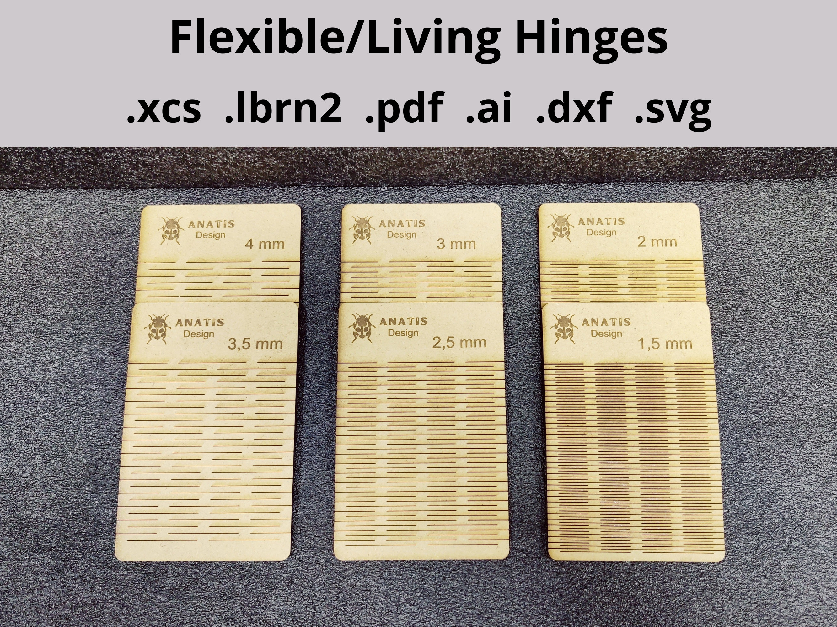 Soft Hinges, SVG DXF Ai Laser Cut Files, Flexible Hinge Files, Soft ...