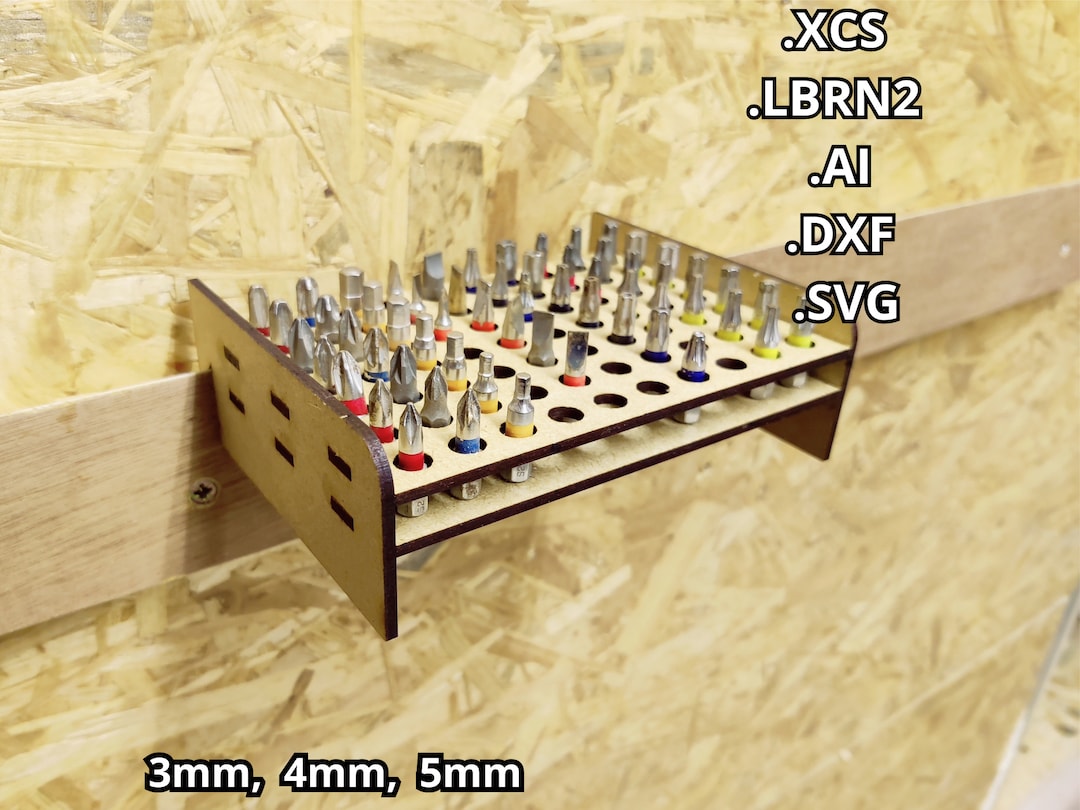 French Cleat Bit Holder, French Cleats, Storage, Laser Cut File ...