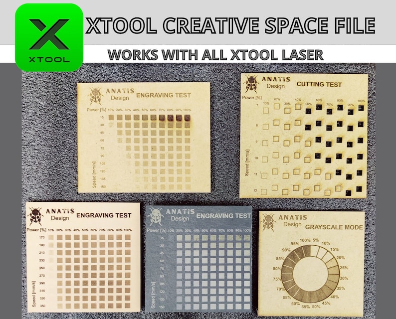 Xtool Creative Space Test File, Laser Cutting Test, Xtool D1, Laser ...