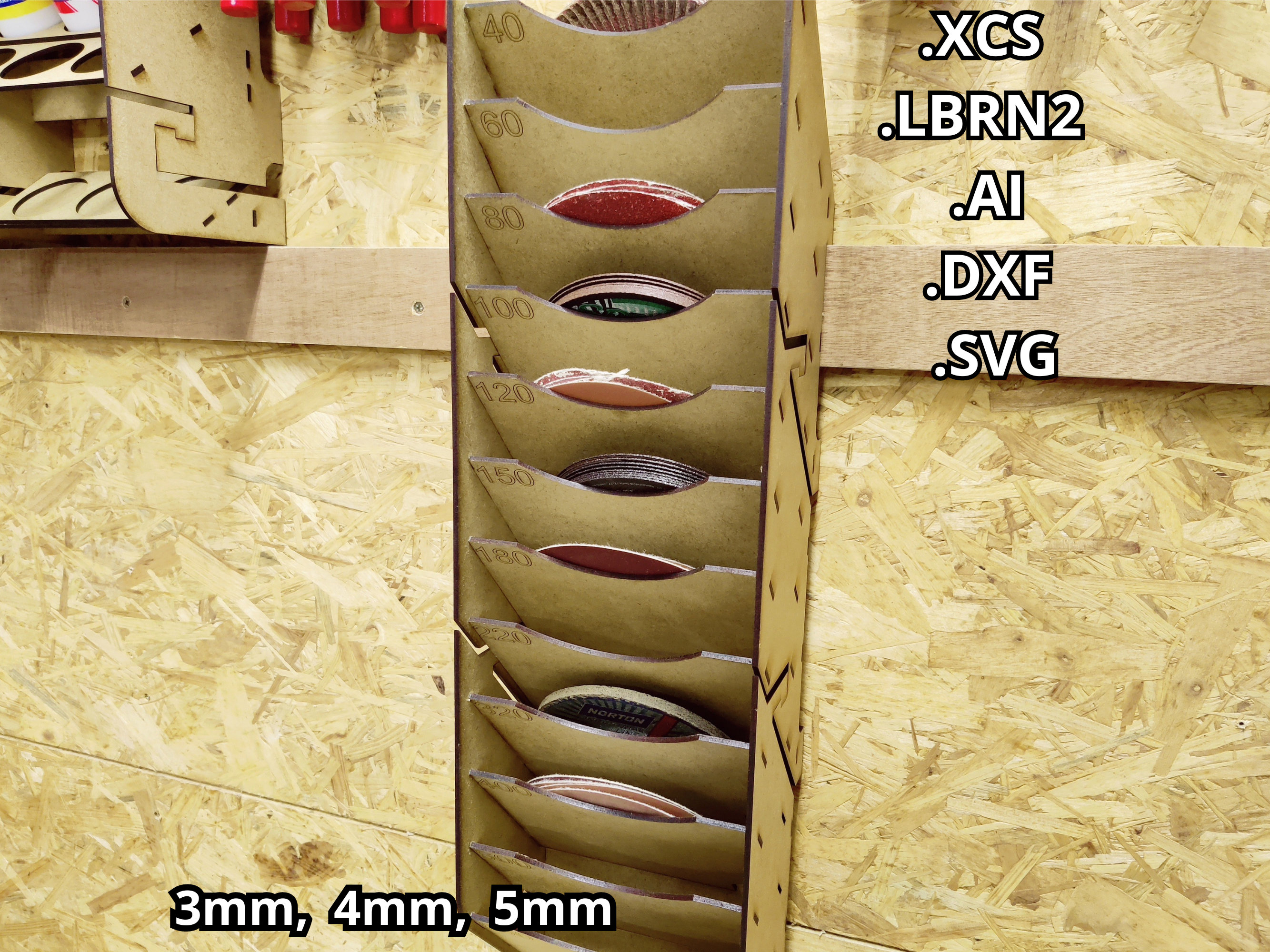 Abrasive Disc Holder, French Cleat Sandpaper, French Cleat, Laser Cut ...