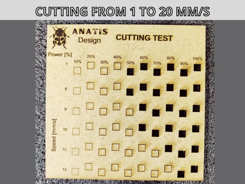 Xtool Creative Space Test File, Laser Cutting Test, Xtool D1, Laser ...