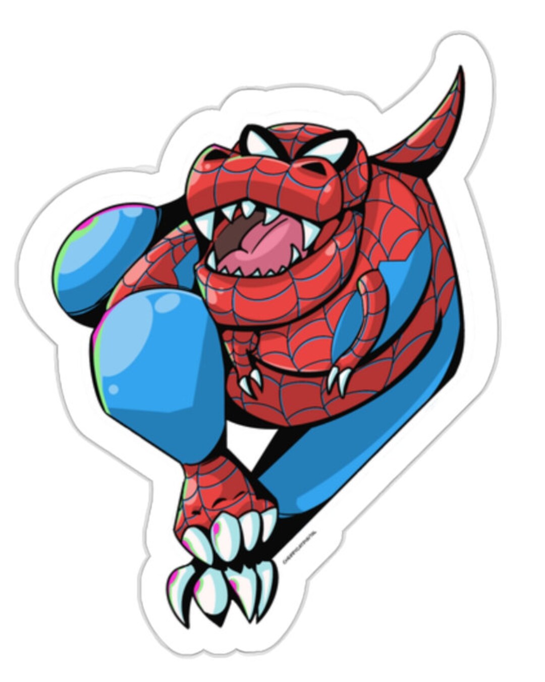 Spiderman T-rex Dinosaur Sticker Spiderverse, Kids, Cool, Comics, Anime ...