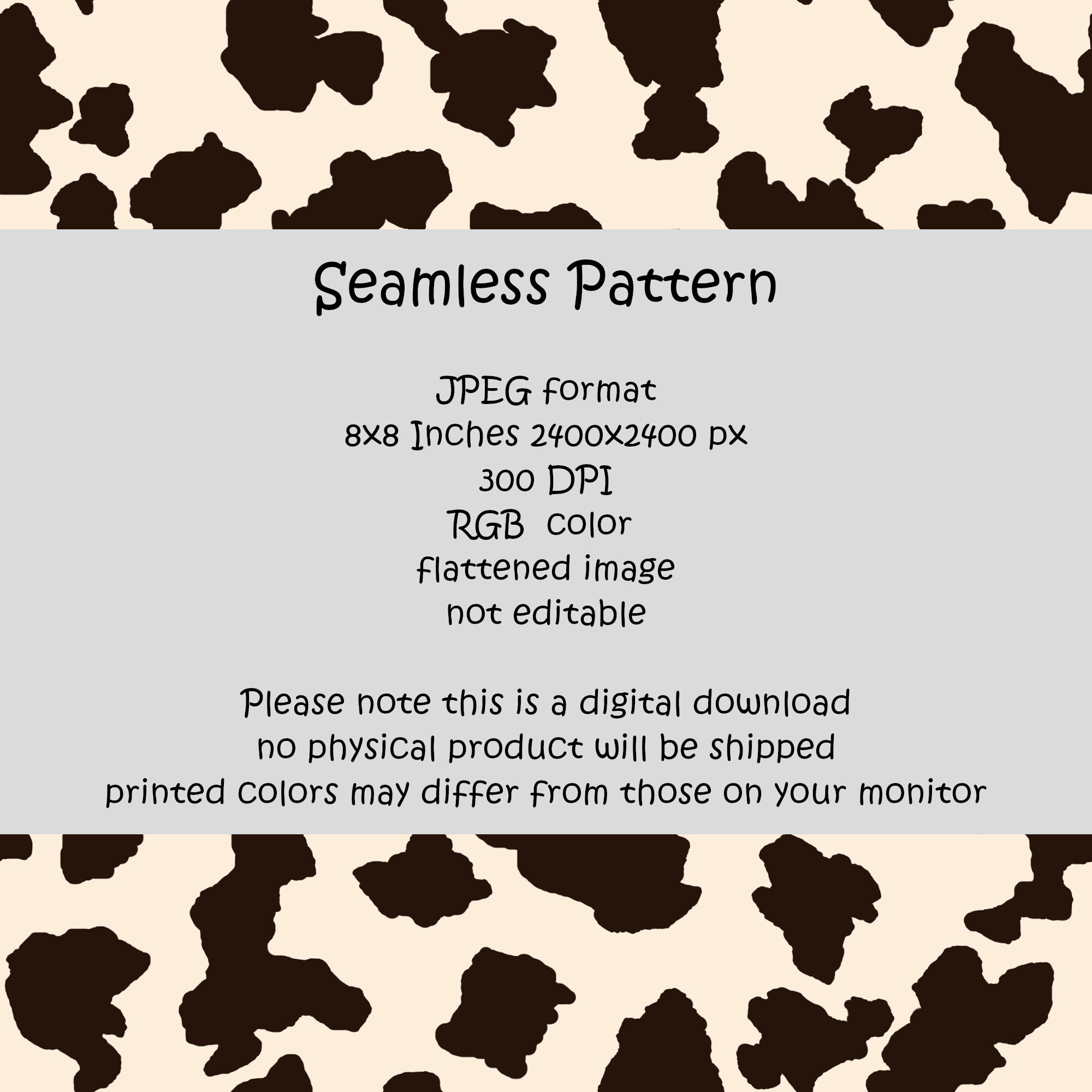 Cowhide With Brown Spots Seamless Pattern - Etsy