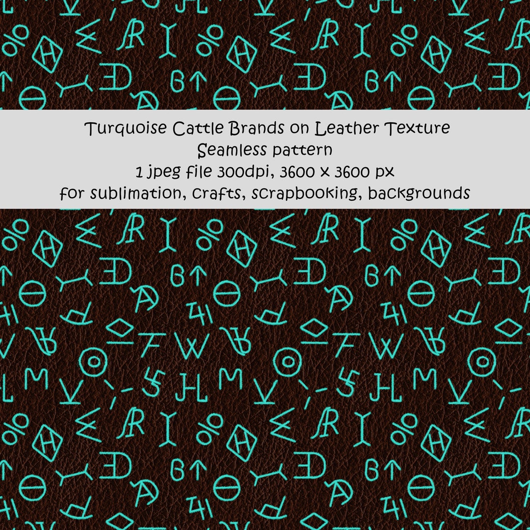 Turquoise Cattle Brands Seamless Pattern - Etsy