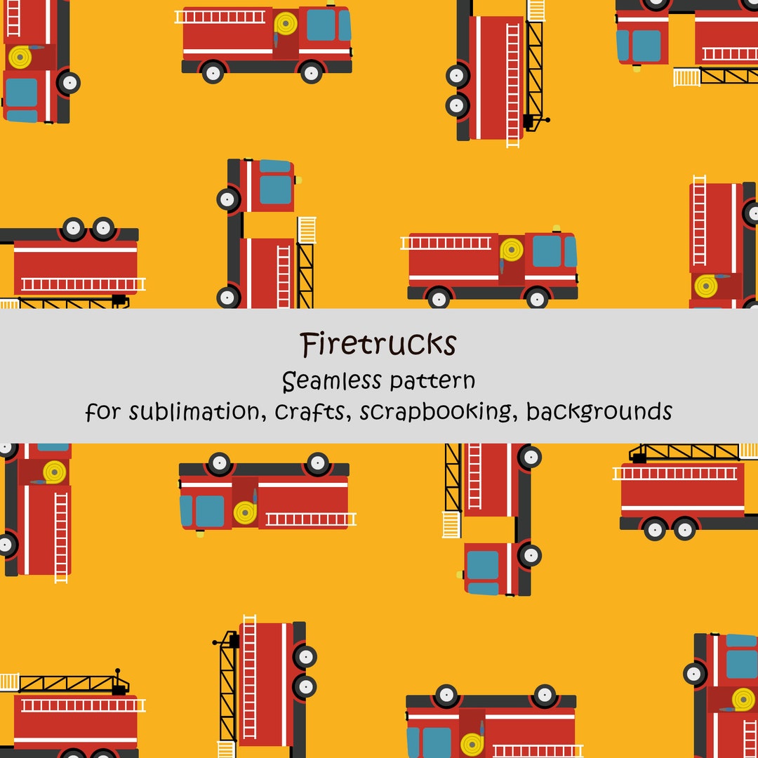 Firetrucks Seamless Pattern Jpeg - Etsy