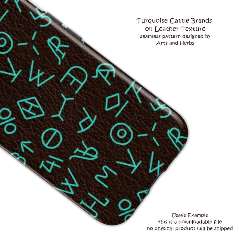 Turquoise Cattle Brands Seamless Pattern - Etsy