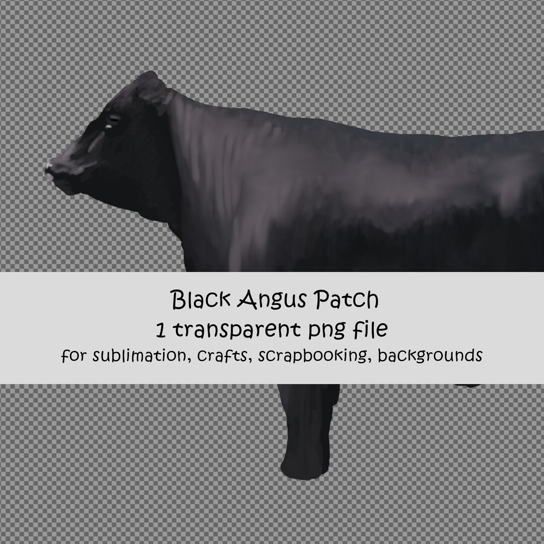 Black Angus Png Patch - Etsy