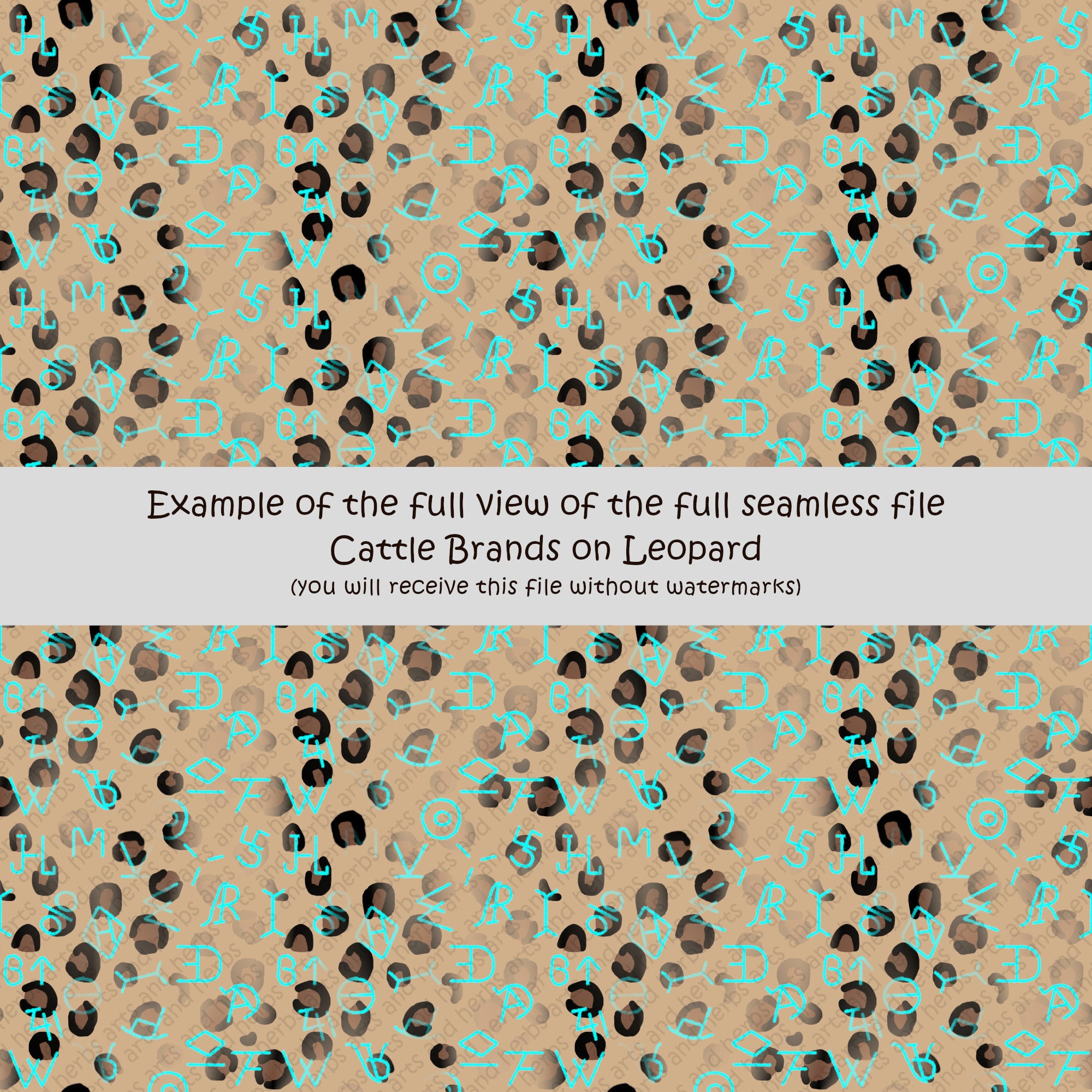 Cattle Brands on Leopard, Seamless Pattern. - Etsy