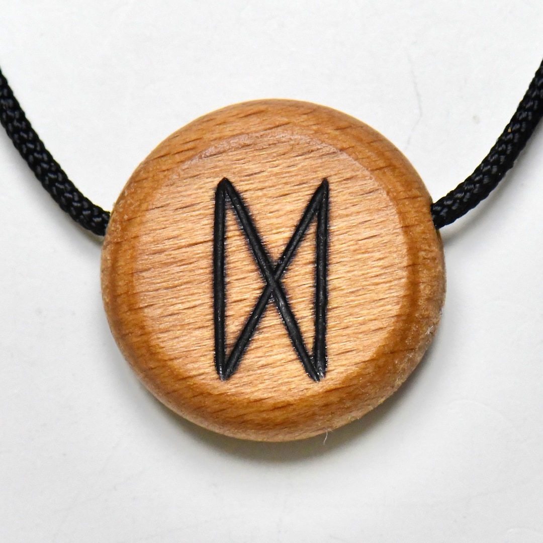 Viking Rune DAGAZ Amulet Made of Beech Hardwood With Hand-burned ...