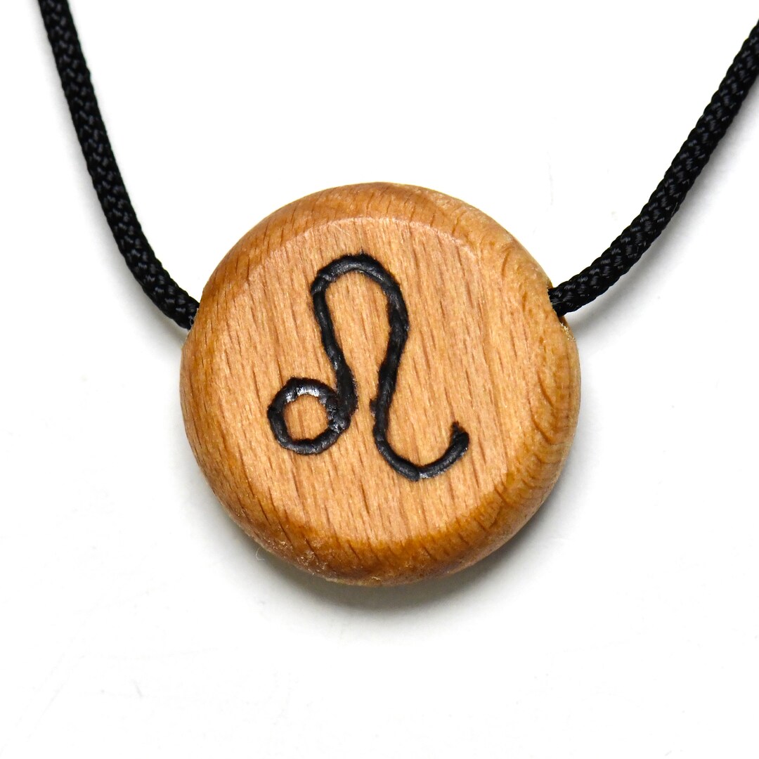 Zodiac Sign LION Leo Amulet Made of Beech Hardwood With Hand-burned ...