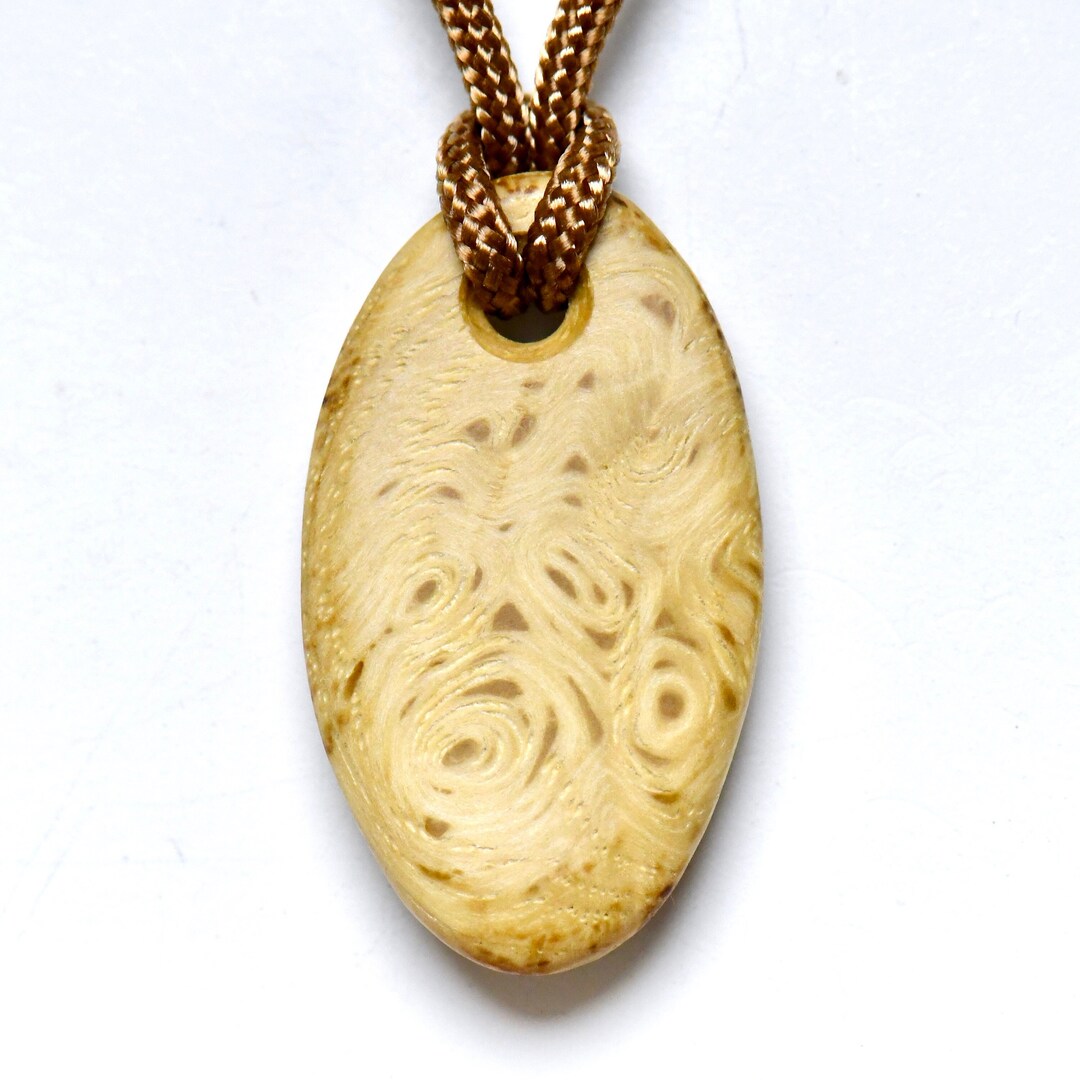 OAK Beautifully Grained Small Amulet of a Fresh Wood Tree Bead of the ...