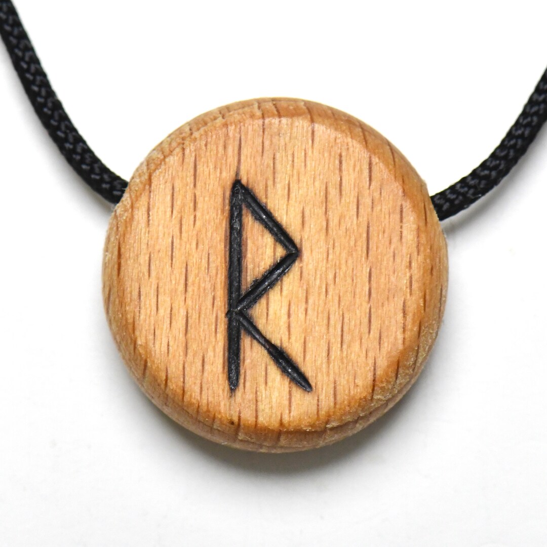 Viking Rune RAIDHO Amulet Made of Beech Hardwood With Hand-burned ...