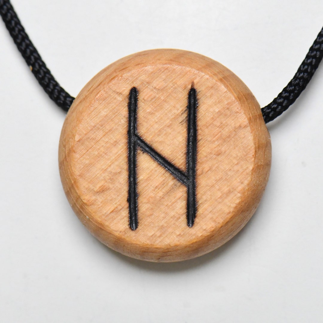 Viking Rune HAGALAZ Amulet Made of Beech Hardwood With Hand-burned ...