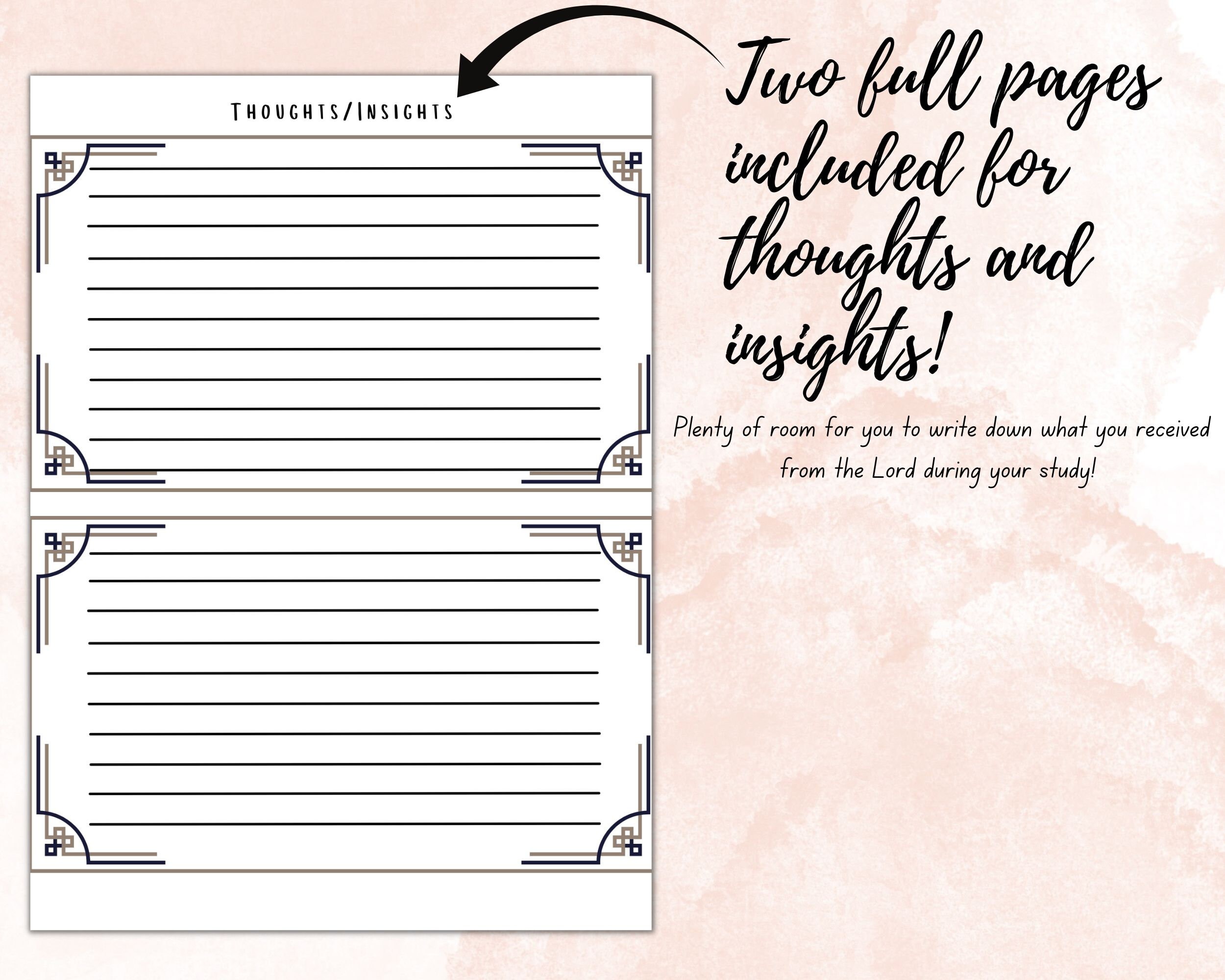 Personal Bible Study Journal Pages, Journal Outline for Everyday Use ...