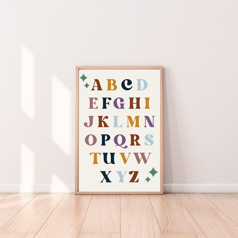 Rainbow Alphabet Wall Art, Digital Print, PRINTABLE Letters Wall Art ...