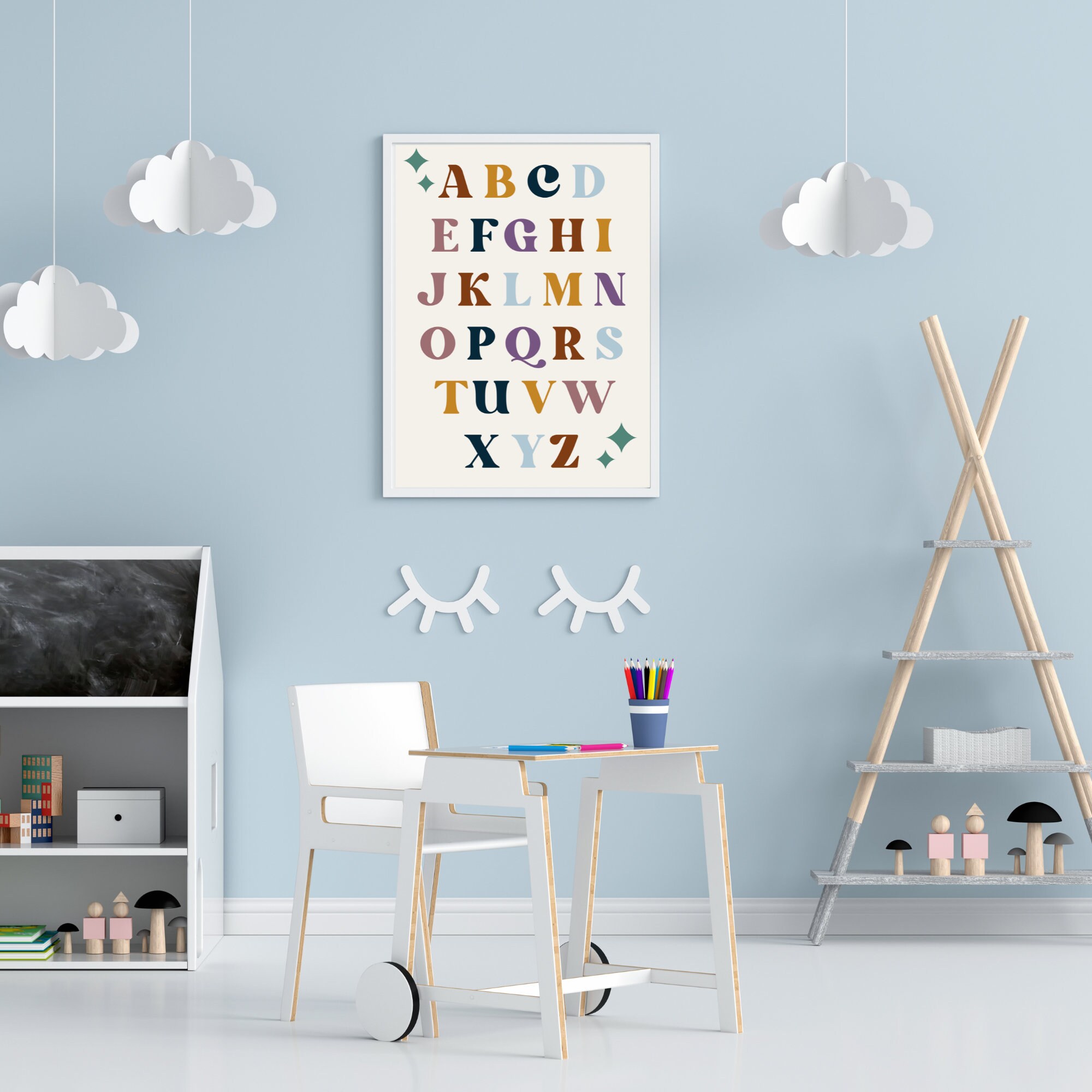 Rainbow Alphabet Wall Art, Digital Print, PRINTABLE Letters Wall Art ...