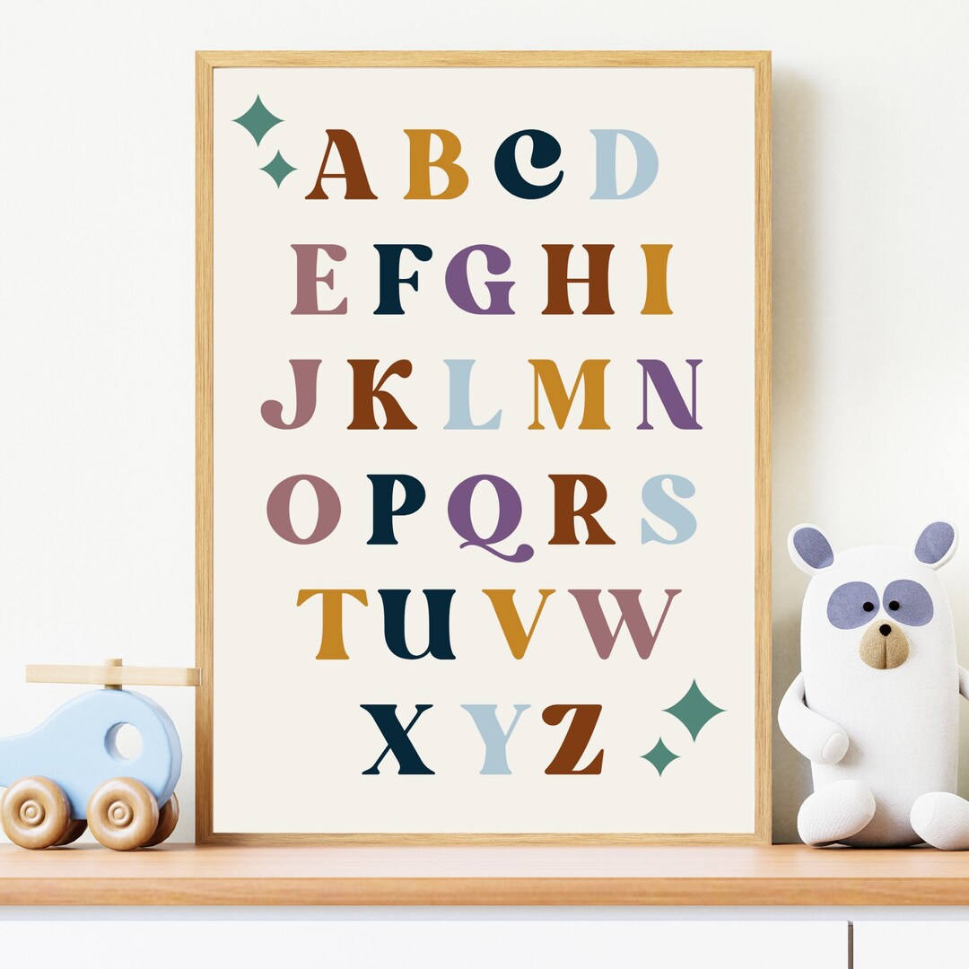 Rainbow Alphabet Wall Art, Digital Print, PRINTABLE Letters Wall Art ...