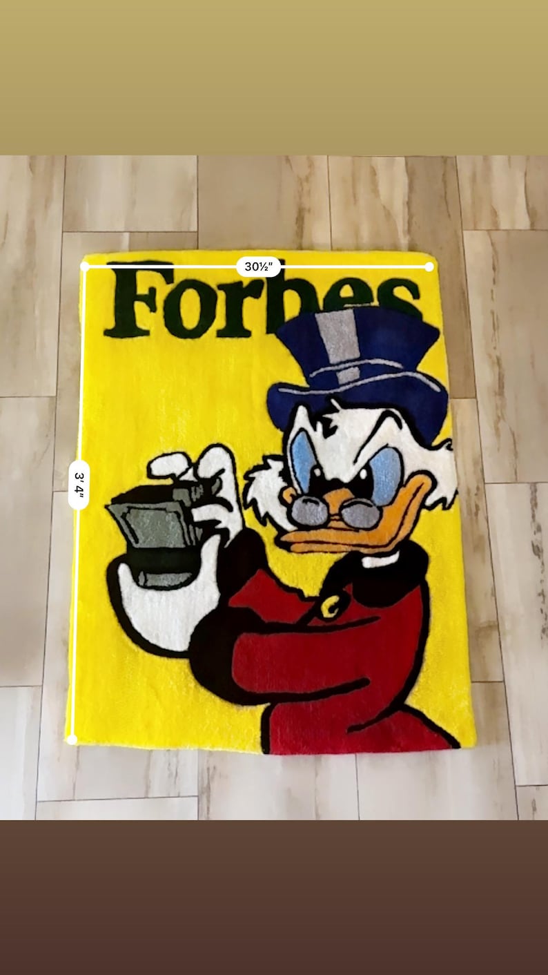 Scrooge Mcduck X Forbes Tufted Rug - Etsy