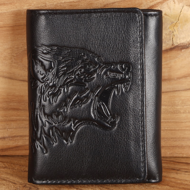 Mens Trifold Wolf Wallet - Etsy