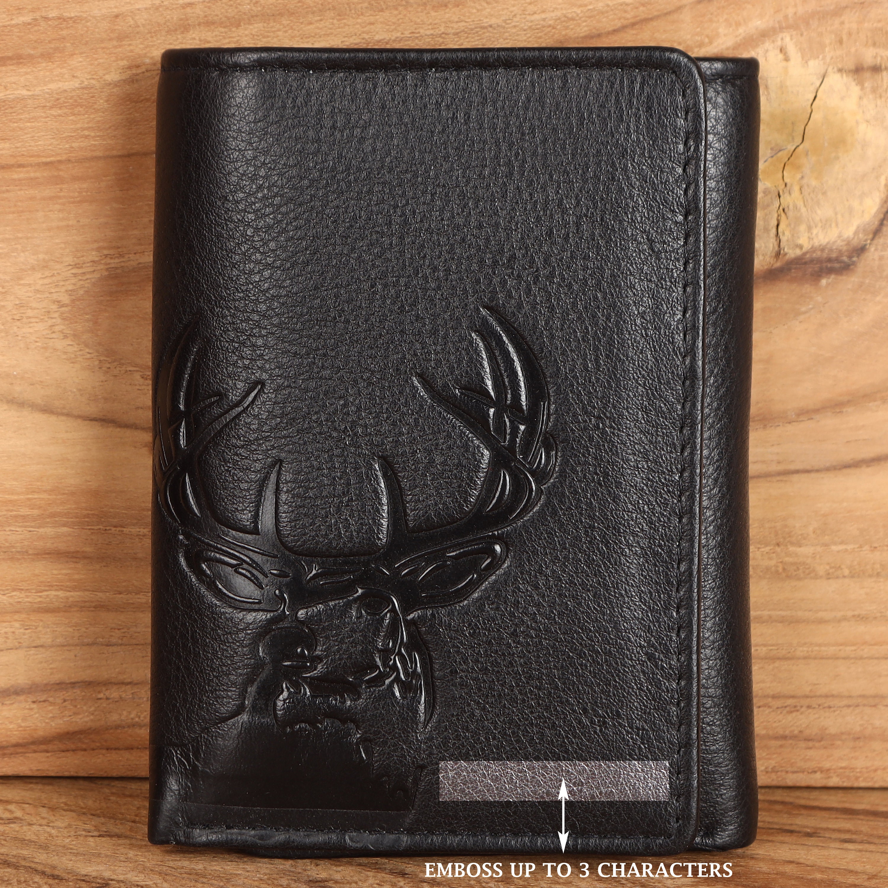 Full Grain Nappa Leather Luxury Trifold Deer Wallet,rfid, Personalized ...