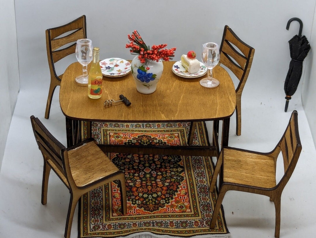 1/12 Scale Dolls House Furniture, Table and 4 Chairs Kit - Etsy