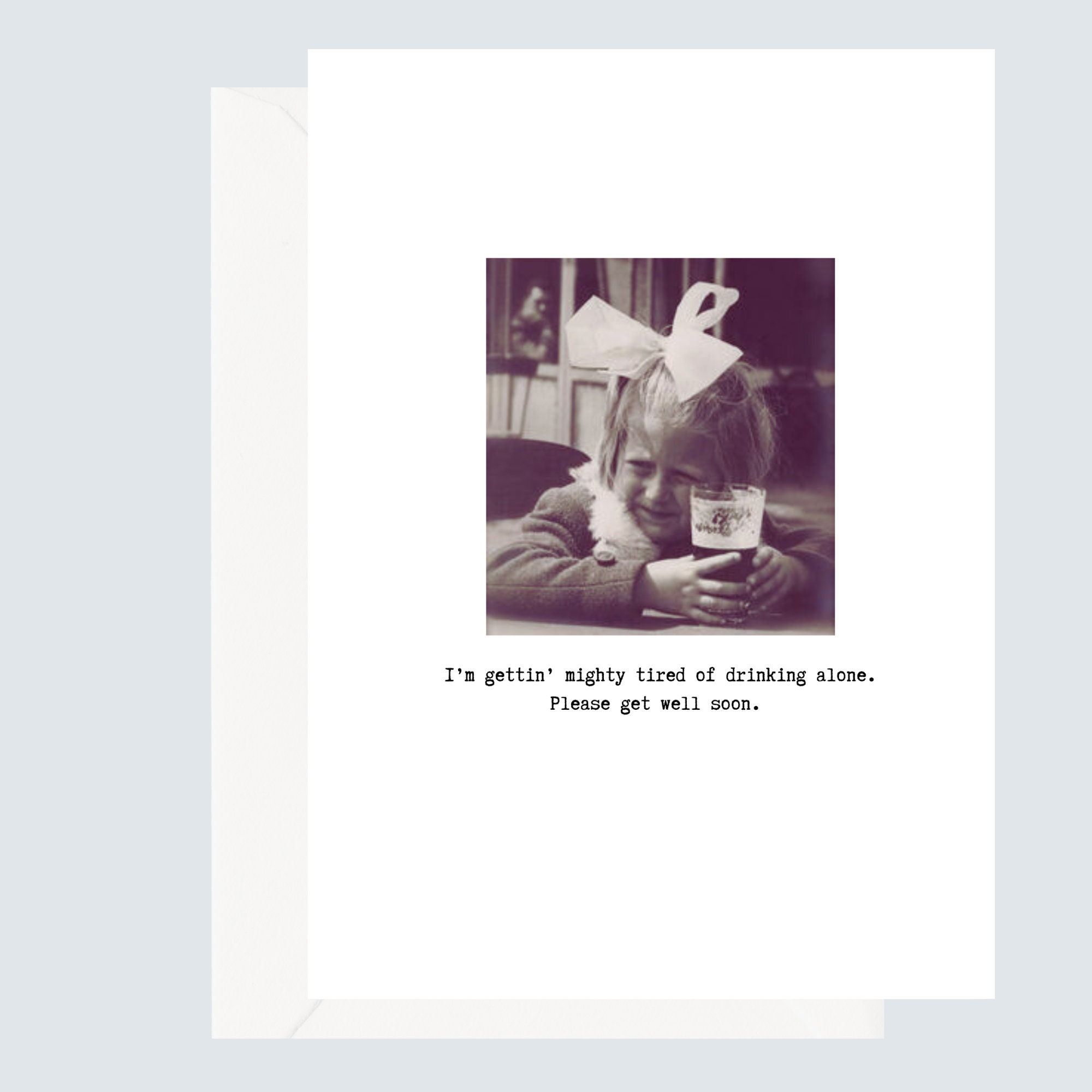 Get Well Greeting Card | Funny Vintage Photo 5 X 7 | Blank Inside ...